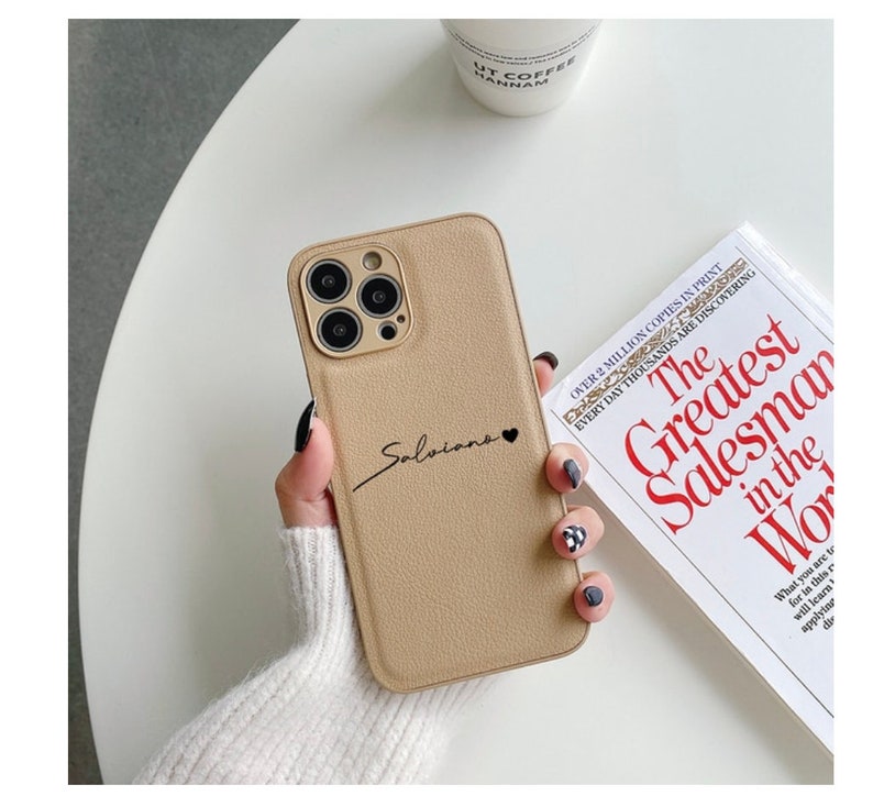 Leather Personalised Name Case Cover for Iphone 14 13 12 11 - Etsy