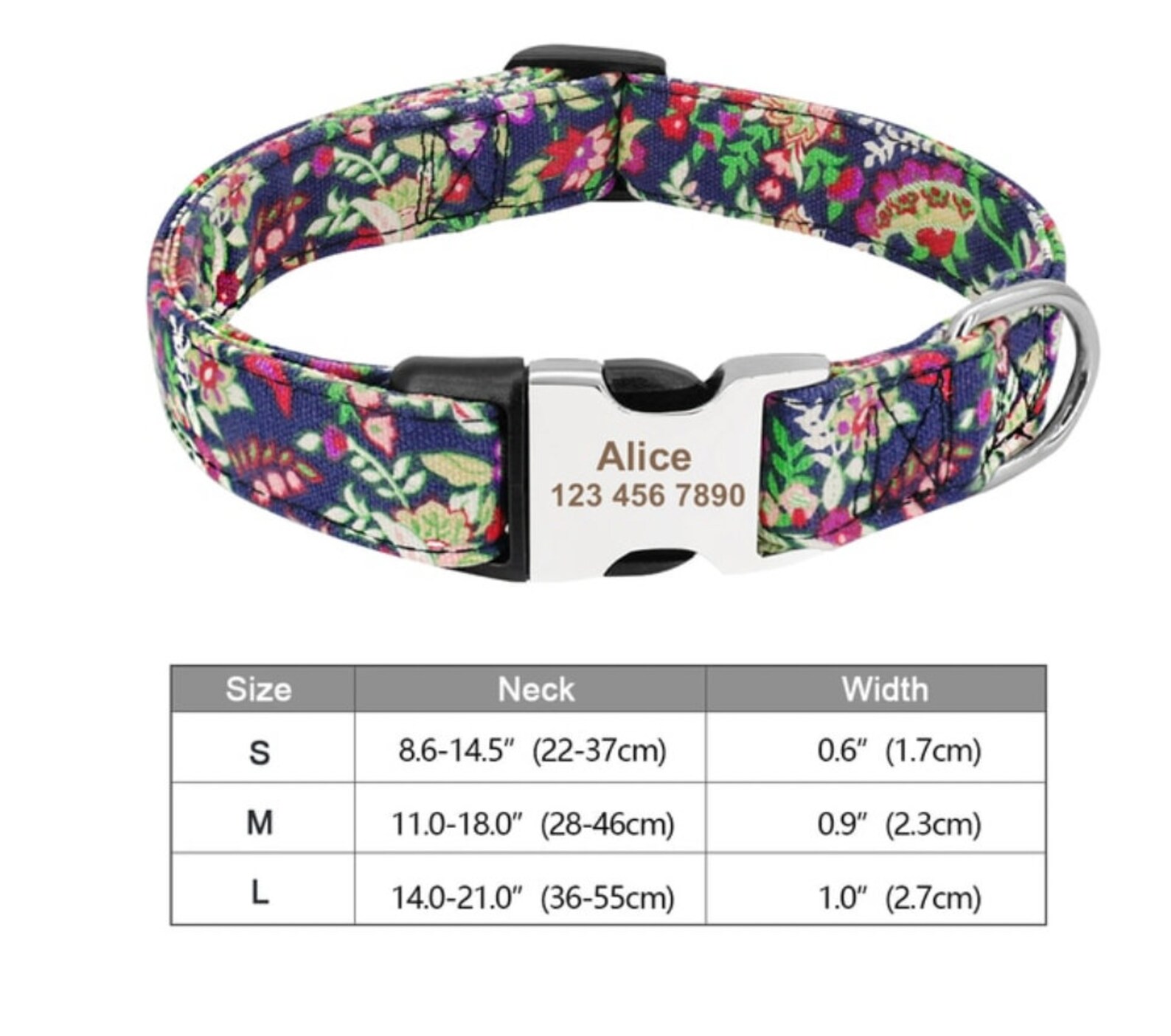 Personalized Dog Collar | Laser Engraved Metal Buckle, Custom Name ID ...