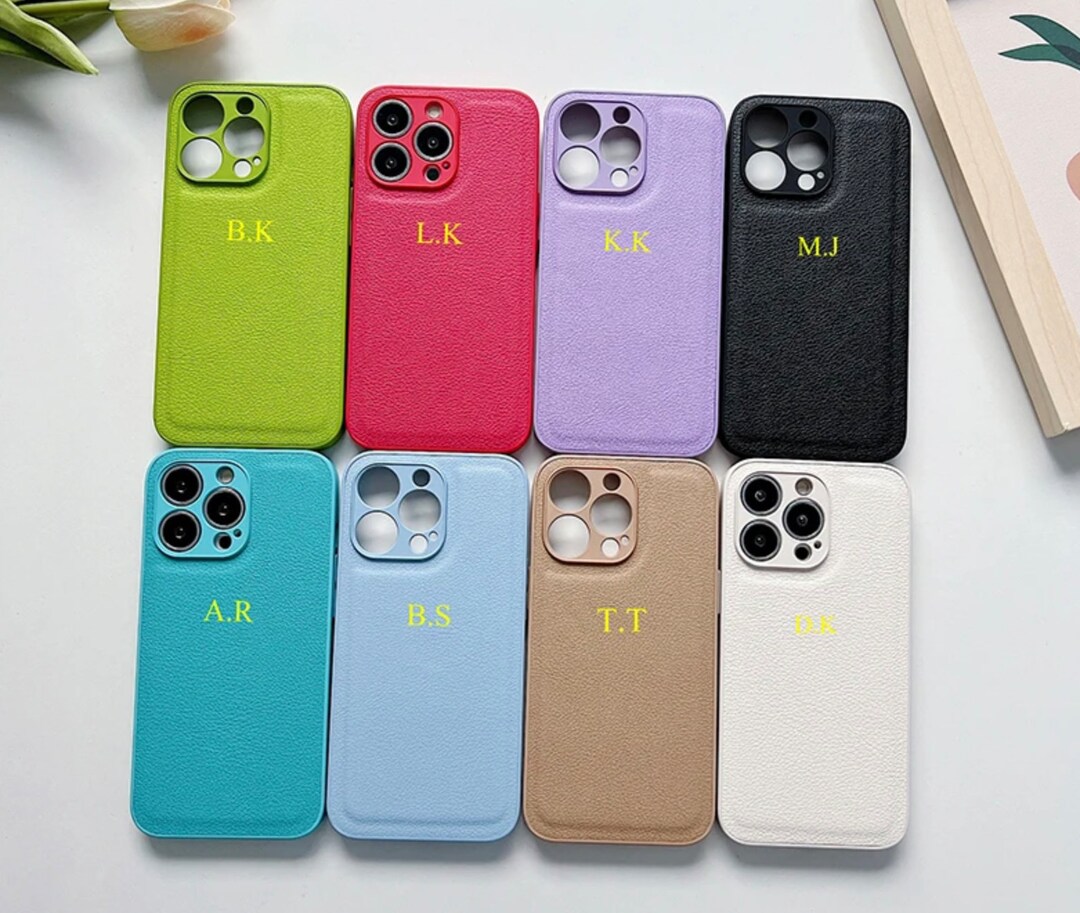 Custom Phone Case - Leather Personalised Name Case Cover for iPhone 16 ...