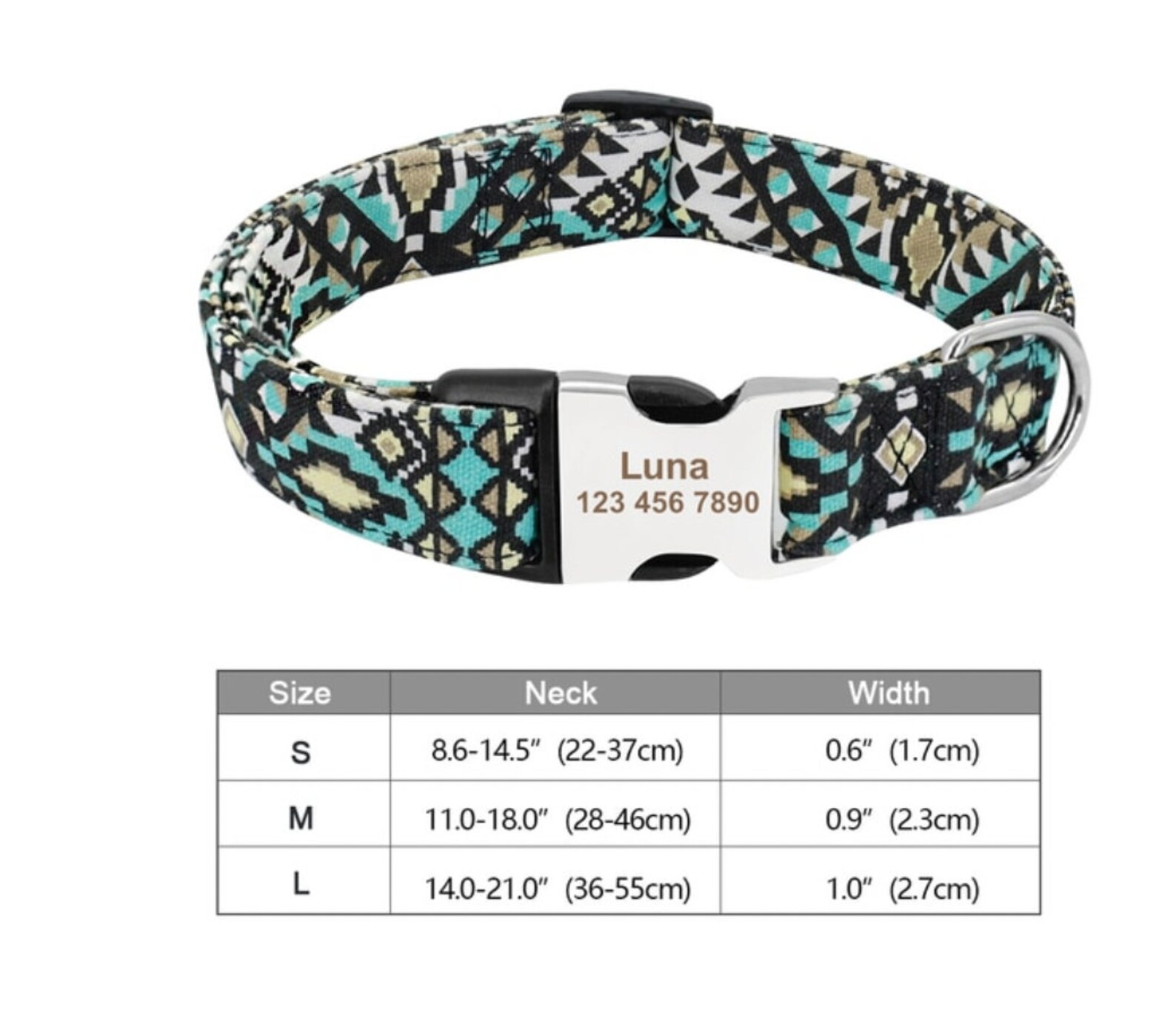 Personalized Dog Collar | Laser Engraved Metal Buckle, Custom Name ID ...