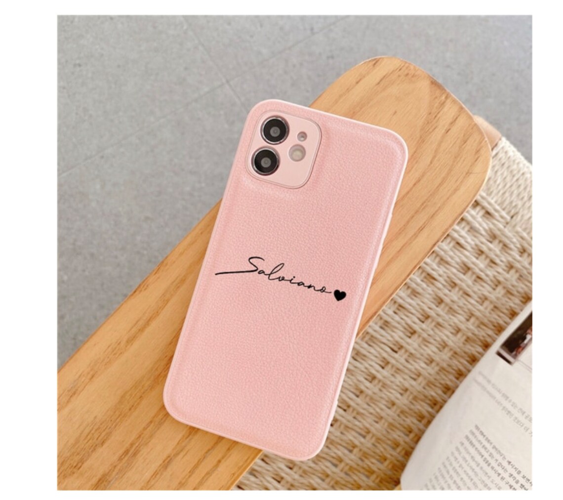 Leather Personalised Name Case Cover for Iphone 14 13 12 11 - Etsy