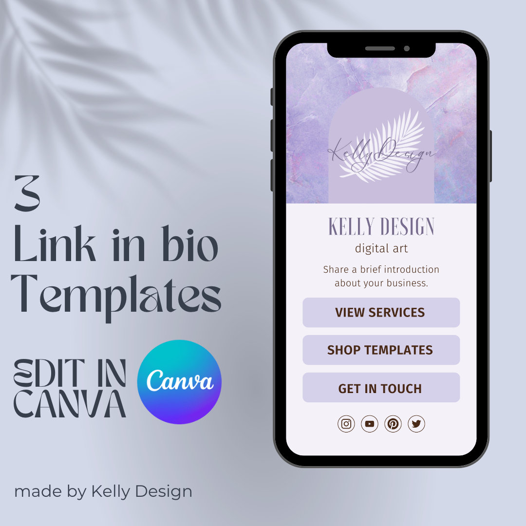 3 Link in Bio Templates Edit in Canva - Etsy