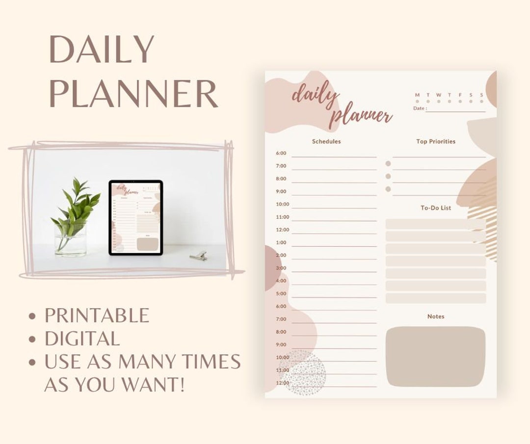 Digital Daily Planner Also Printable! - Etsy