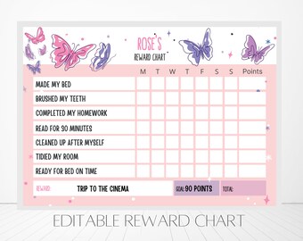 Butterfly Reward Chart - Etsy