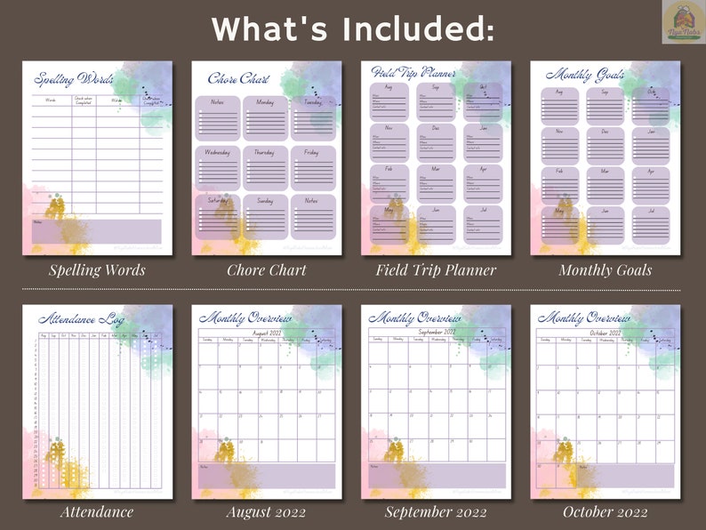 Digital Homeschool Planner 2022-2023, Editable Instant Download ...