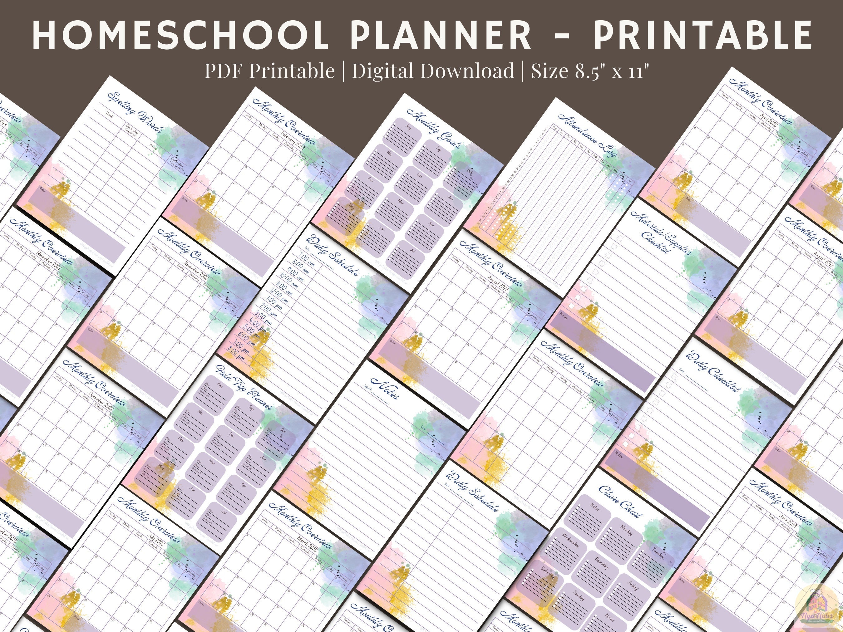 Digital Homeschool Planner 2022-2023, Editable Instant Download ...