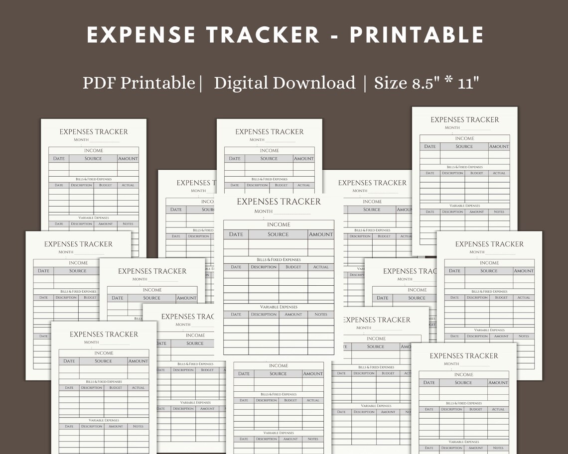 Printable Monthly Expense Tracker PDF, Budget Planner, Instant Download ...