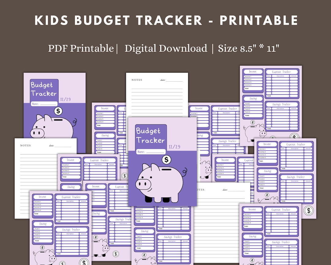 Kids Budgeting Planner, Kids Money Tracker, Kid Savings, Allowance ...