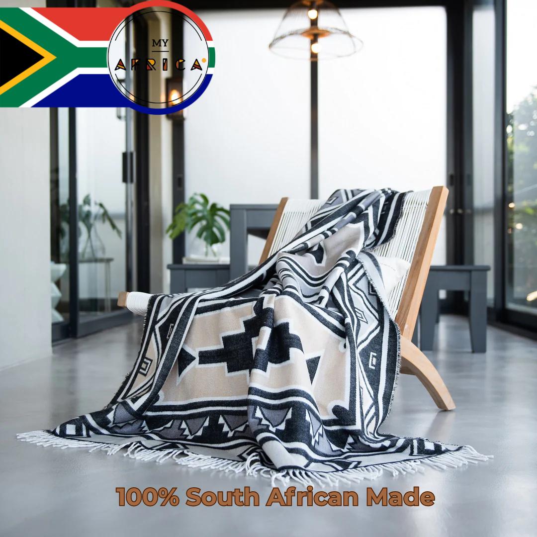 Ndebele Art Throw Blanket – Wild Dove/iron | African Cultural Decor - Etsy