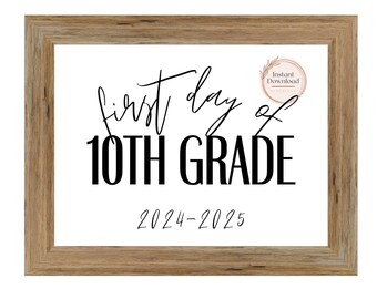 First Day of School Sign, Ninth Grade, 9th Grade, Instant Download ...
