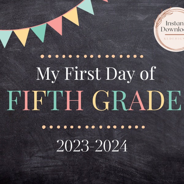 First Day of 5th Grade 2023 2024 - Etsy
