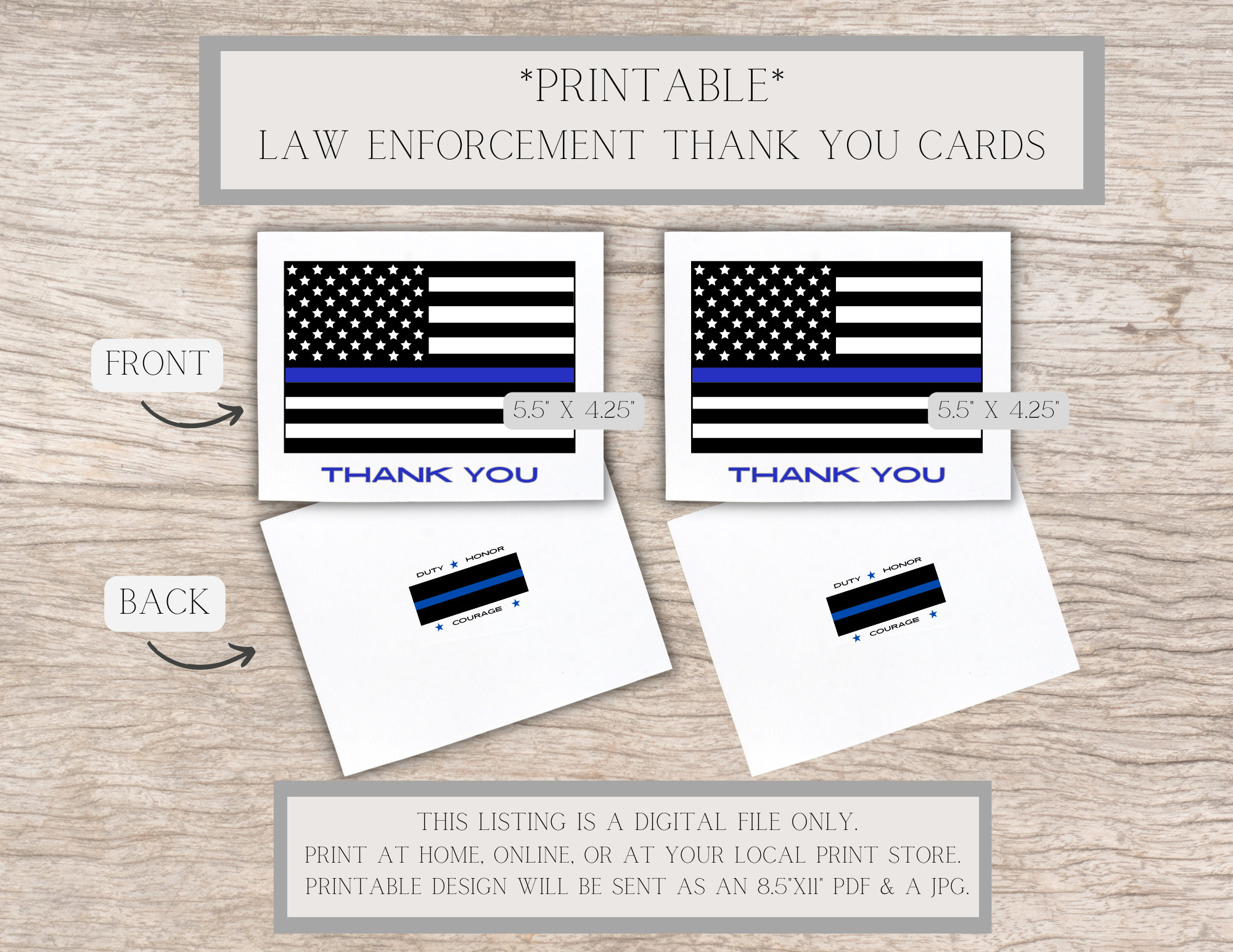 Thank You Cards for Police, Law Enforcement, Sheriff, Public Safety ...