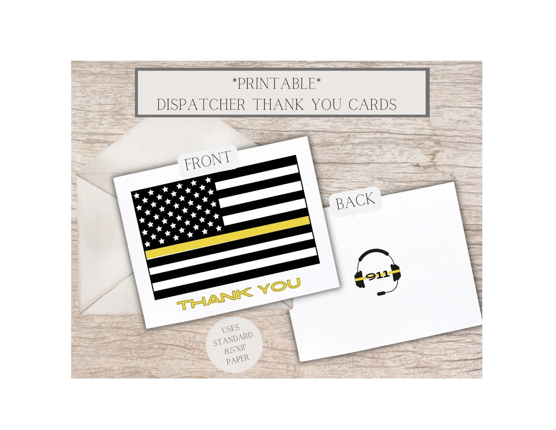 Thank You Cards Dispatchers, Public Safety Communications, 911 ...