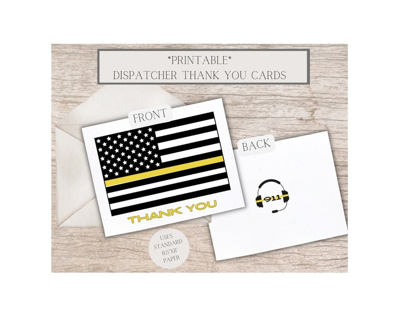 Thank You Cards Dispatchers, Dispatch, 911, Emergency Workers ...