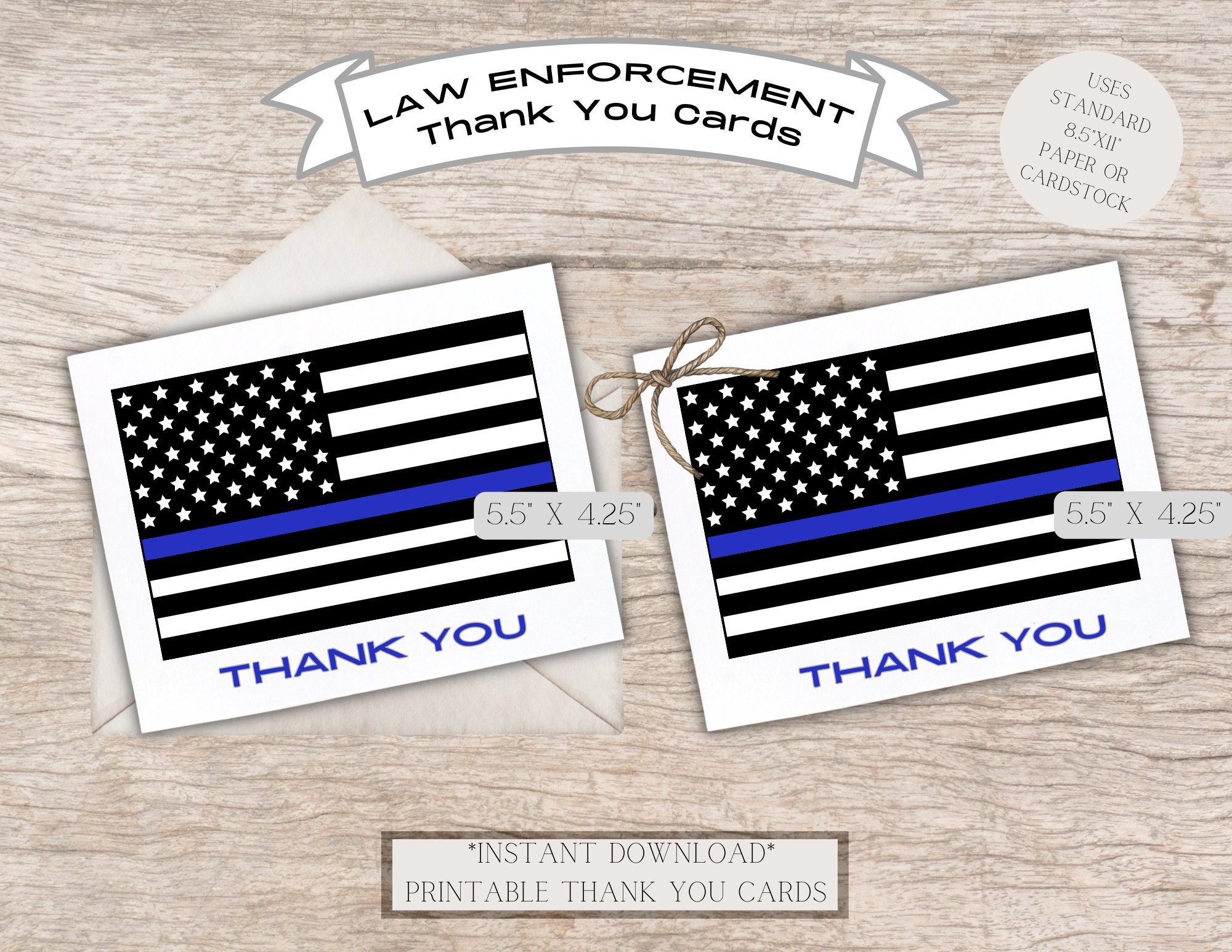 Thank You Cards for Police, Law Enforcement, Sheriff, Public Safety ...