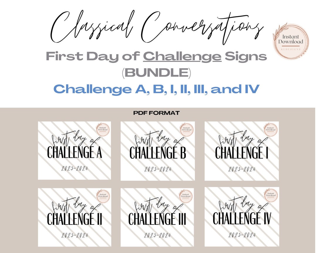 Digital/instant Download First Day of Challenge A B I II - Etsy