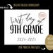 First Day of School Sign, Ninth Grade, 9th Grade, Instant Download ...