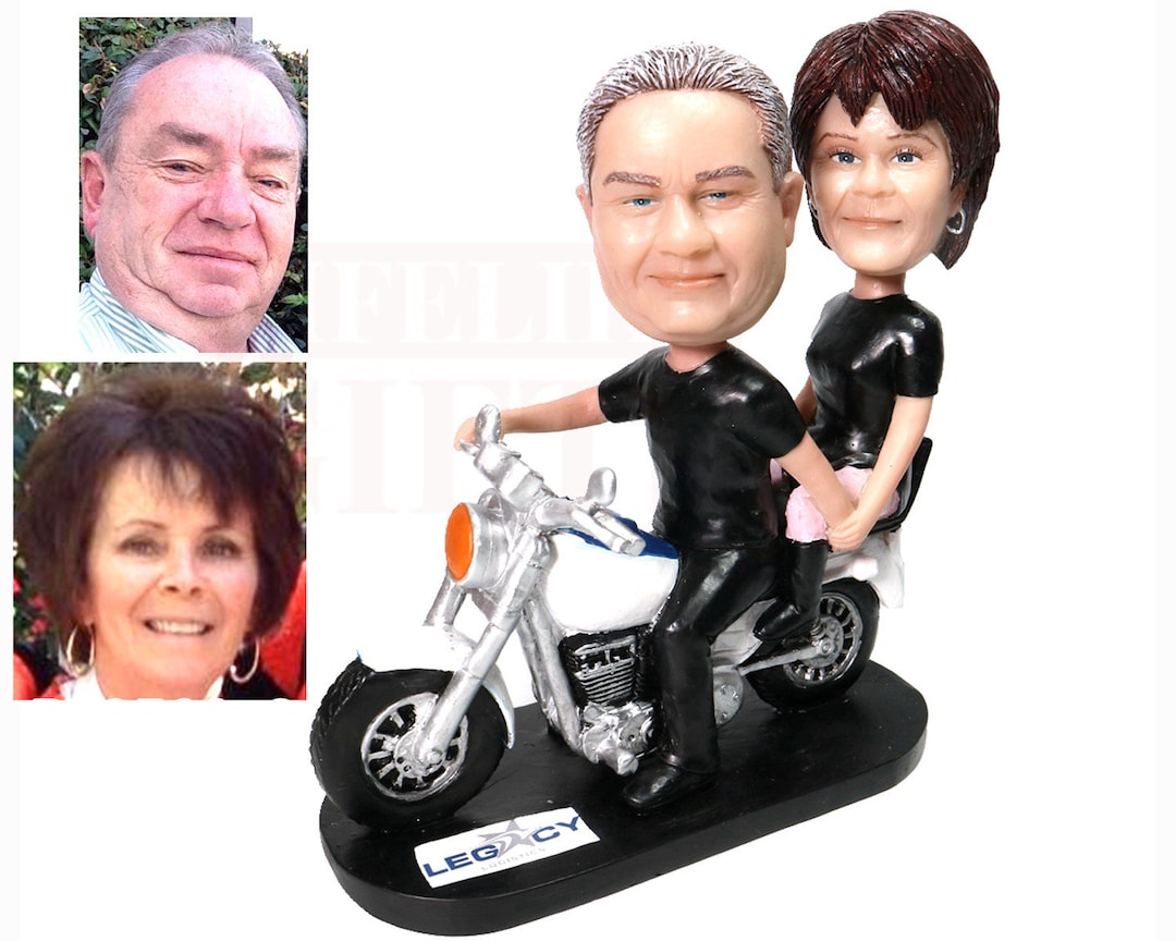 Custom Bobbleheads Couple Riding Bike Harley Lovers - Etsy
