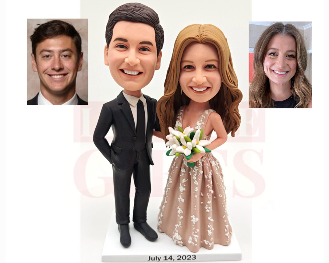 Custom Figurine Wedding Cake Topper, Custom Bobblehead Wedding Cake ...