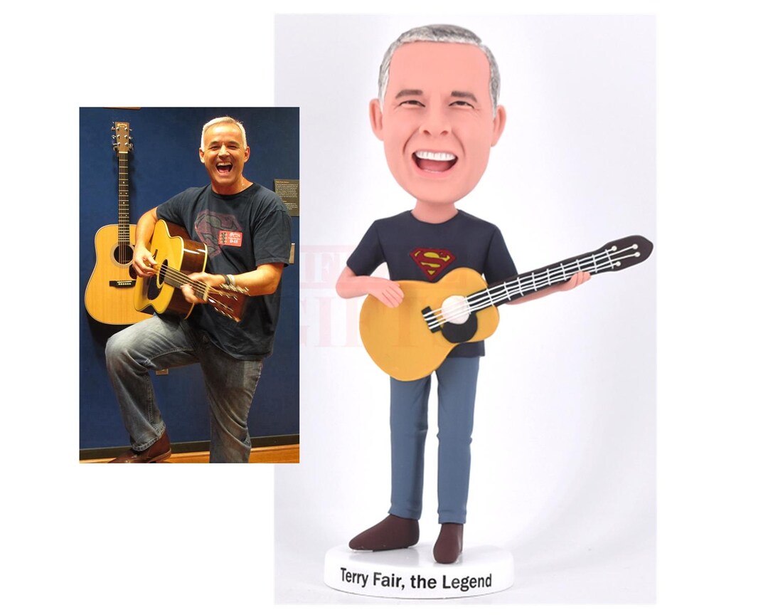 Custom Bobbleheads Guitar Player, Birthday Gift for Husband/kidds, Fun ...