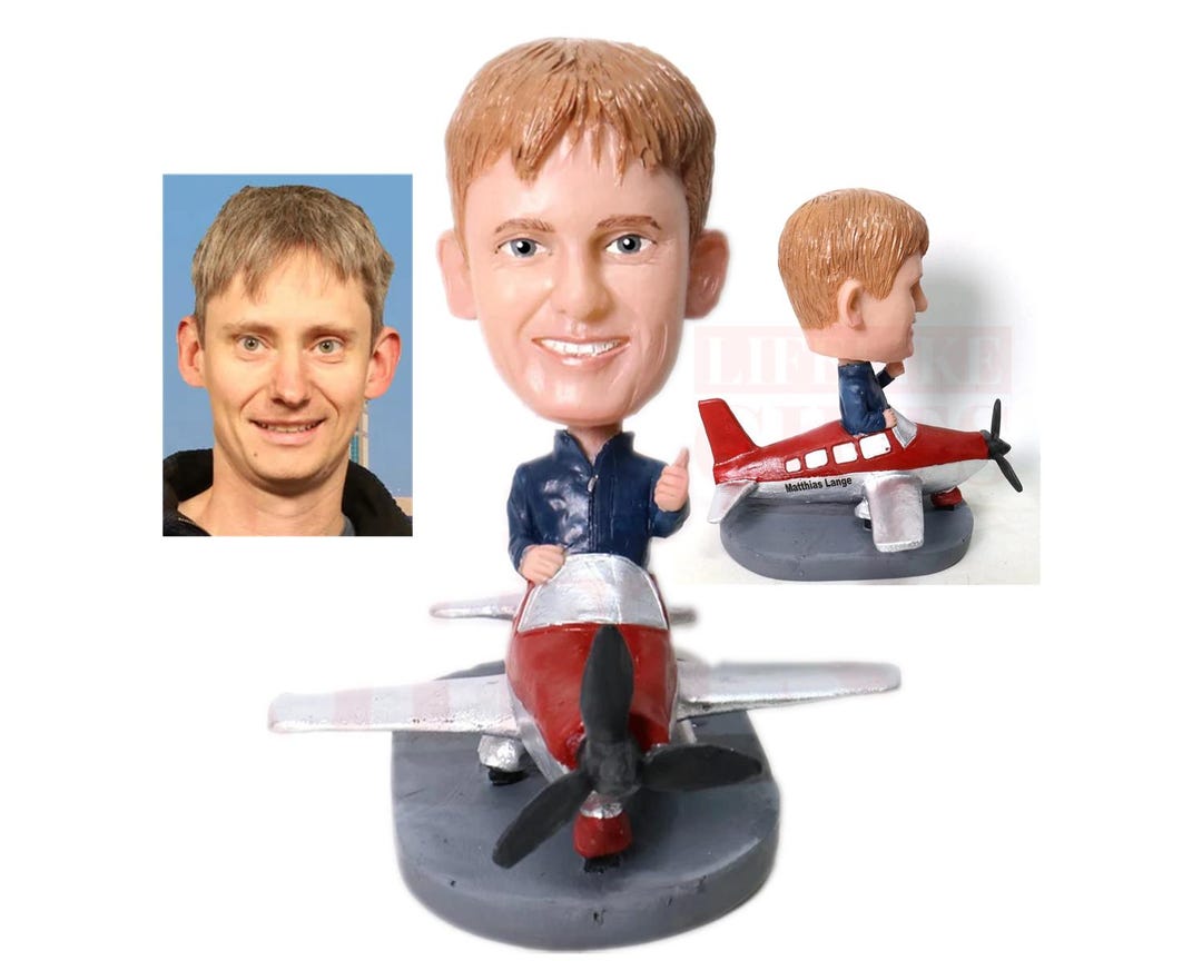Custom Bobbleheads Driving Plane, Handmade Gifts for Aircraft Fans ...