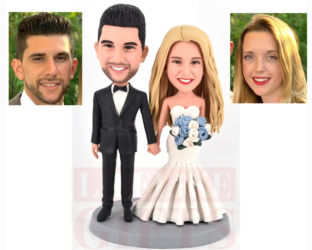 Custom Cake Toppers Wedding Bobbleheads Personalized Bride Groom ...
