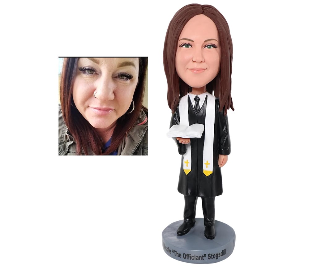 Wedding Officiant Lady Custom Bobblehead, Thank-you Gift for Officiant ...