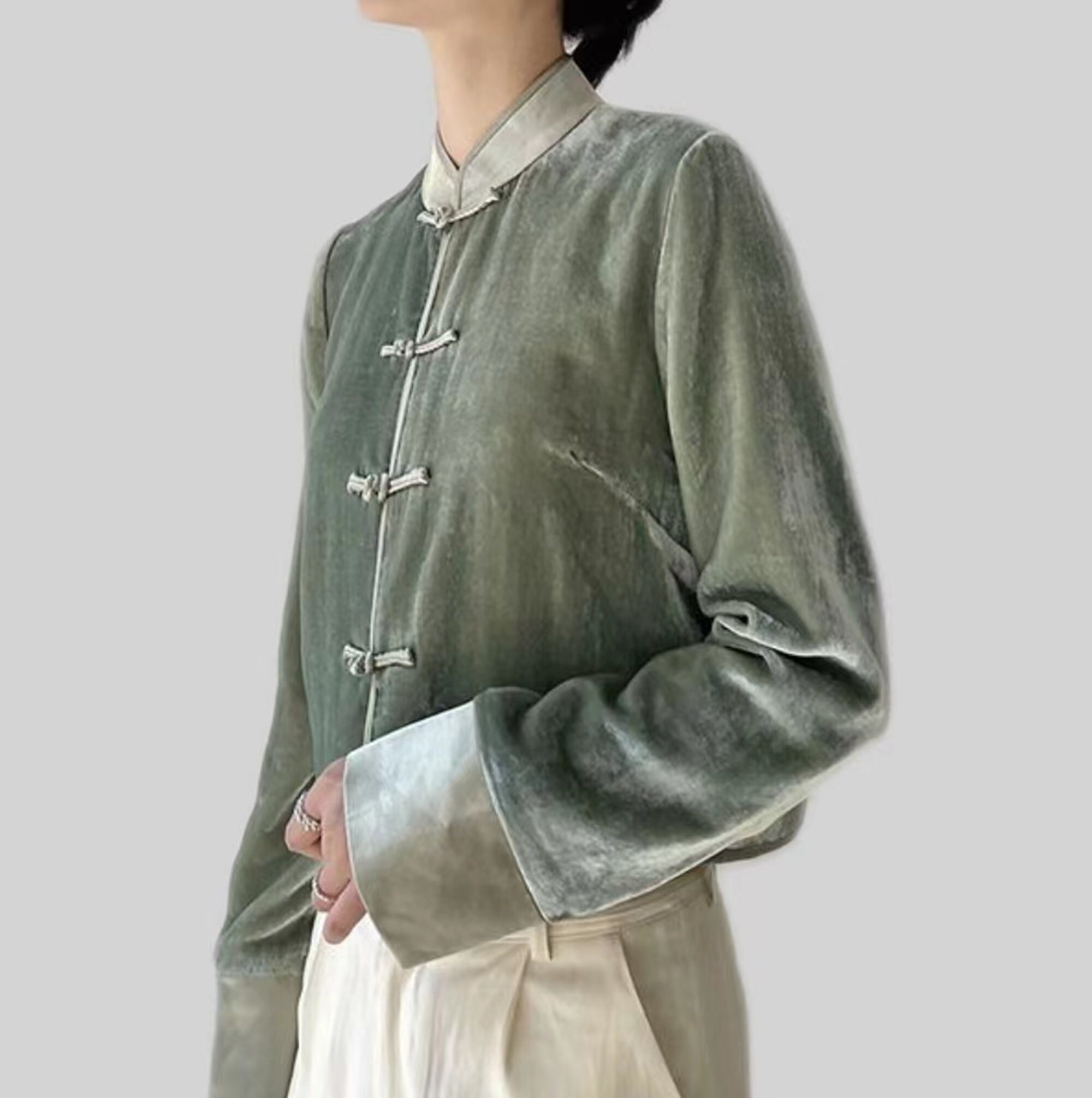 Black Velvet Chinese Frog Button Coat Modified Tang Suit Coat - Etsy