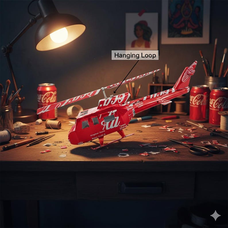 Coca-cola Can Helicopter Model: Upcycled Soda Can Craft, Eco-friendly ...