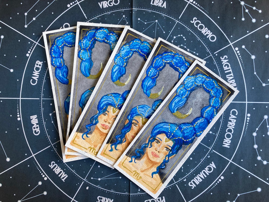 Bookmark Series Zodiac Sign scorpio, Painted With Watercolor, Unique ...