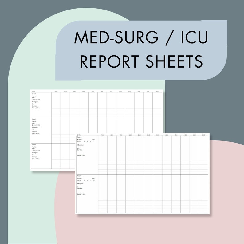 Printable Med-surg / ICU Report Sheet SBAR | Digital Download ...