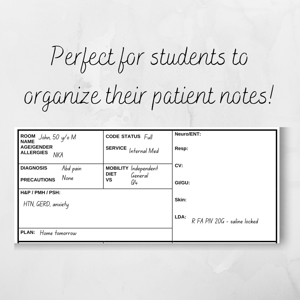 Printable Report Sheet | Digital Download PDF | Registered Nurse ...