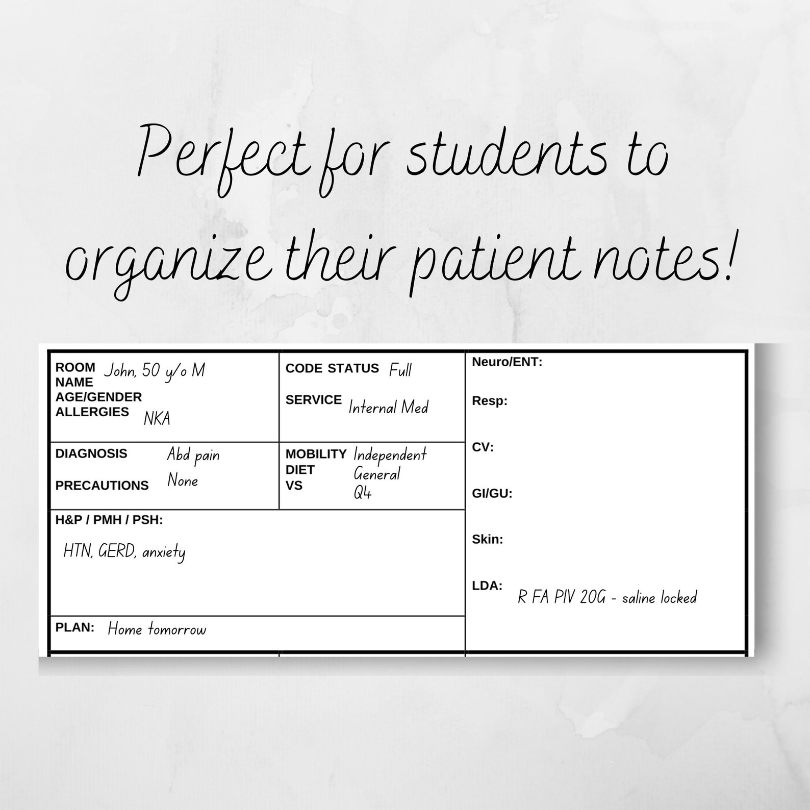 Printable Report Sheet | Digital Download PDF | Registered Nurse ...