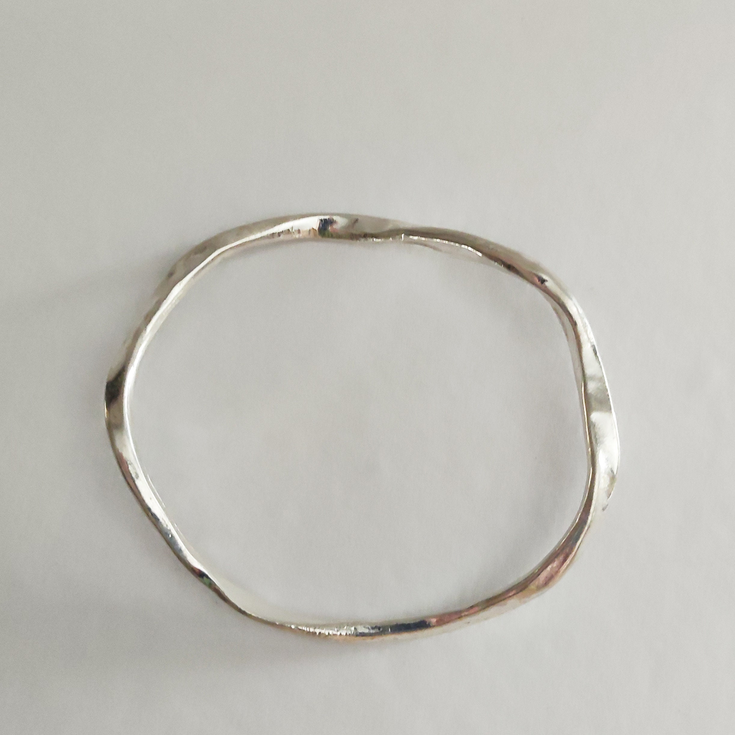 Wavy Silver Plated Bangle Bracelet: Modern Stacking Jewelry - Etsy