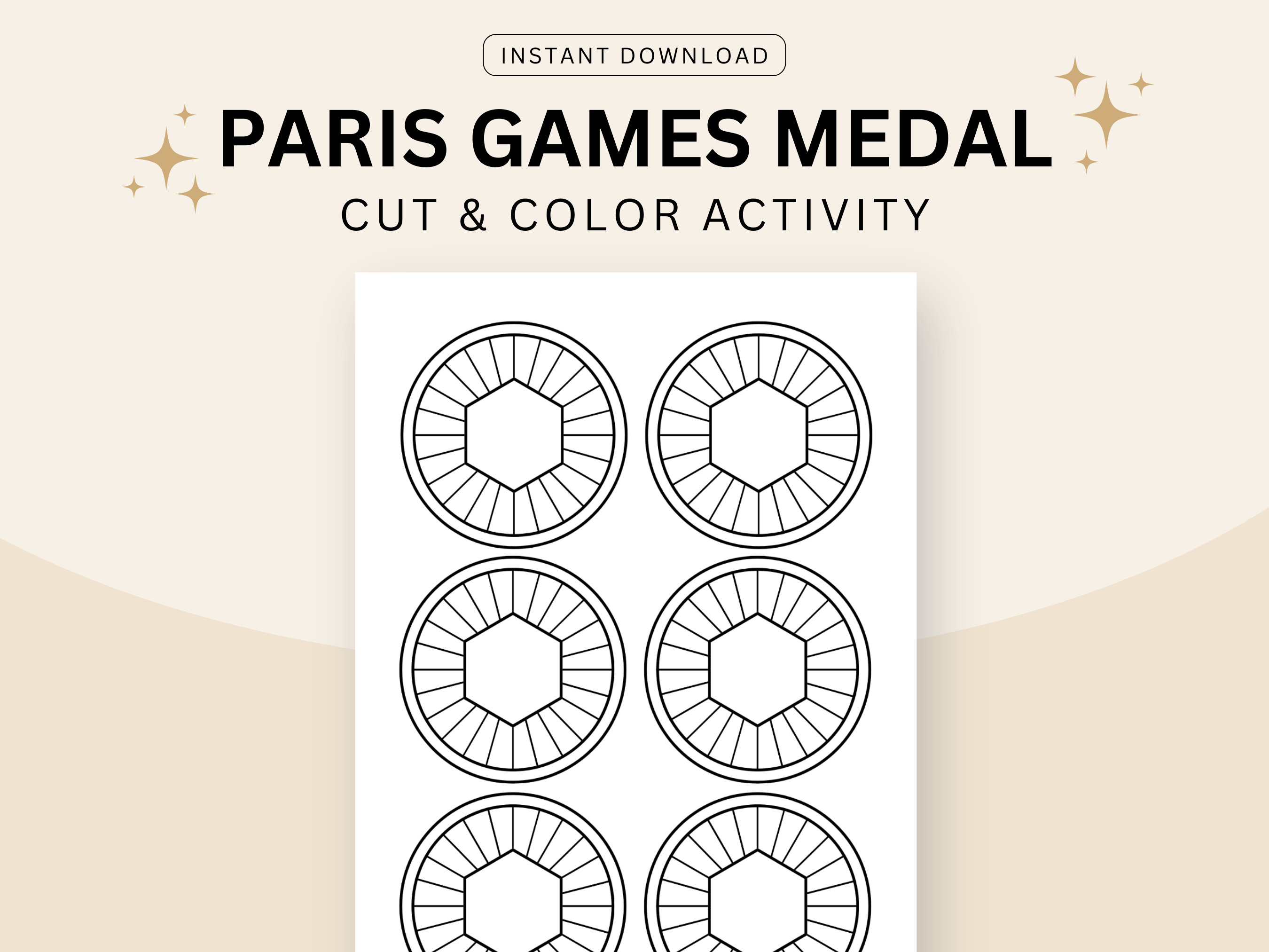 Paris Games Kids Activity, Paris 2024 Cut and Color Printable for Kids ...