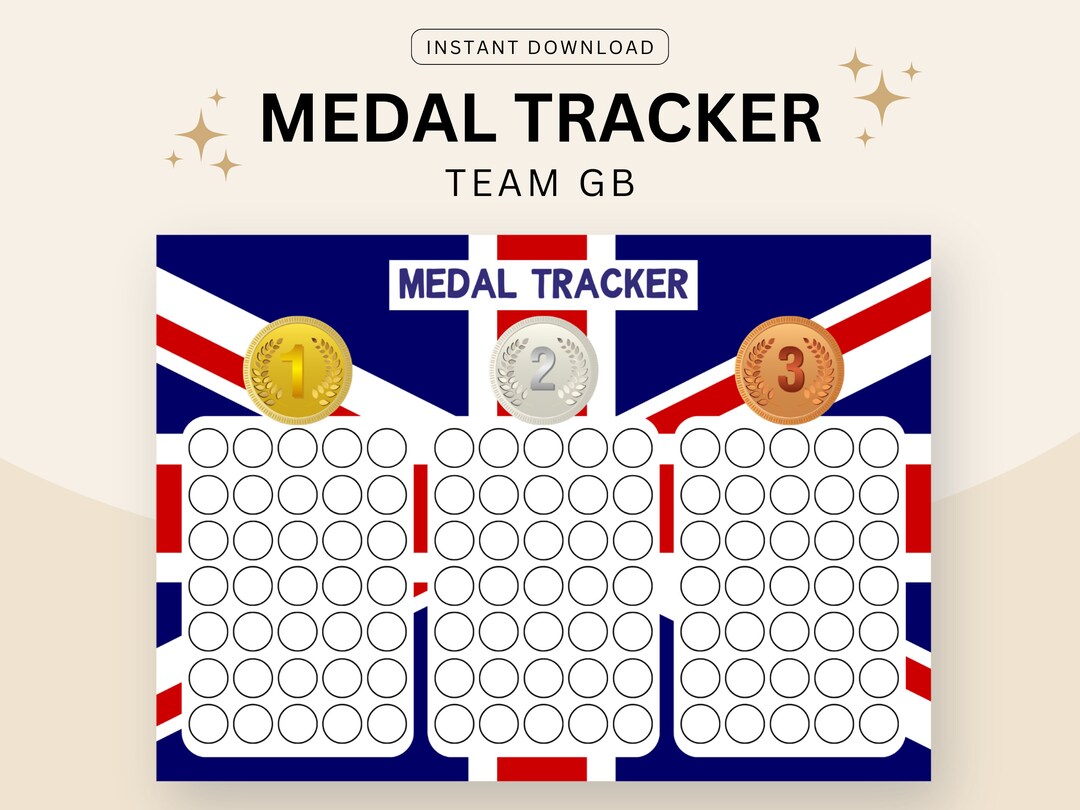 Medal Tracker Paris Games, Team GB Medal Chart 2024 Summer Games - Etsy