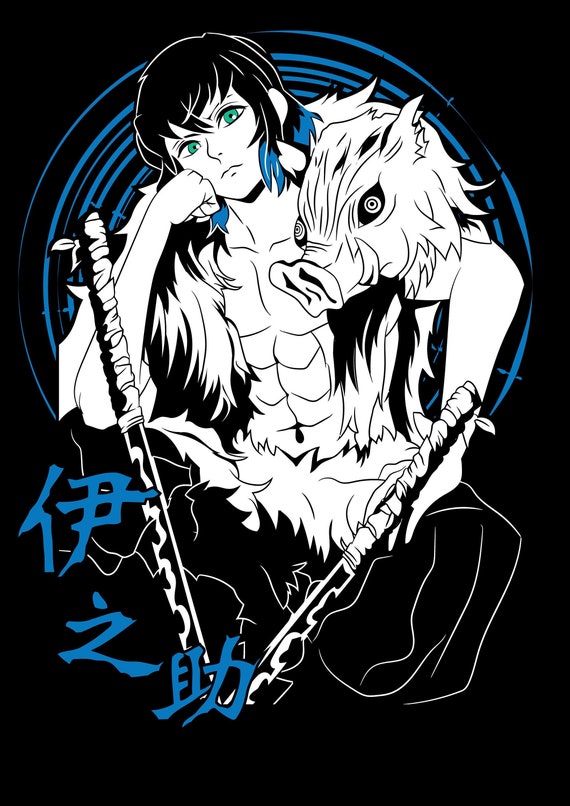 Demon Slayer Inosuke editable Svg Eps Png Jpeg Digital - Etsy