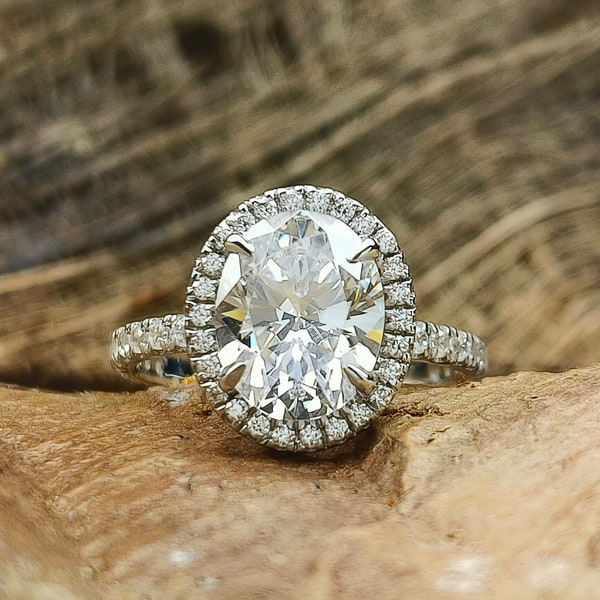 Halo Engagement Ring Etsy