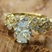 10x7mm Oval Perfectly Flush Engagement Ring Set / Oval Cut Simulated ...