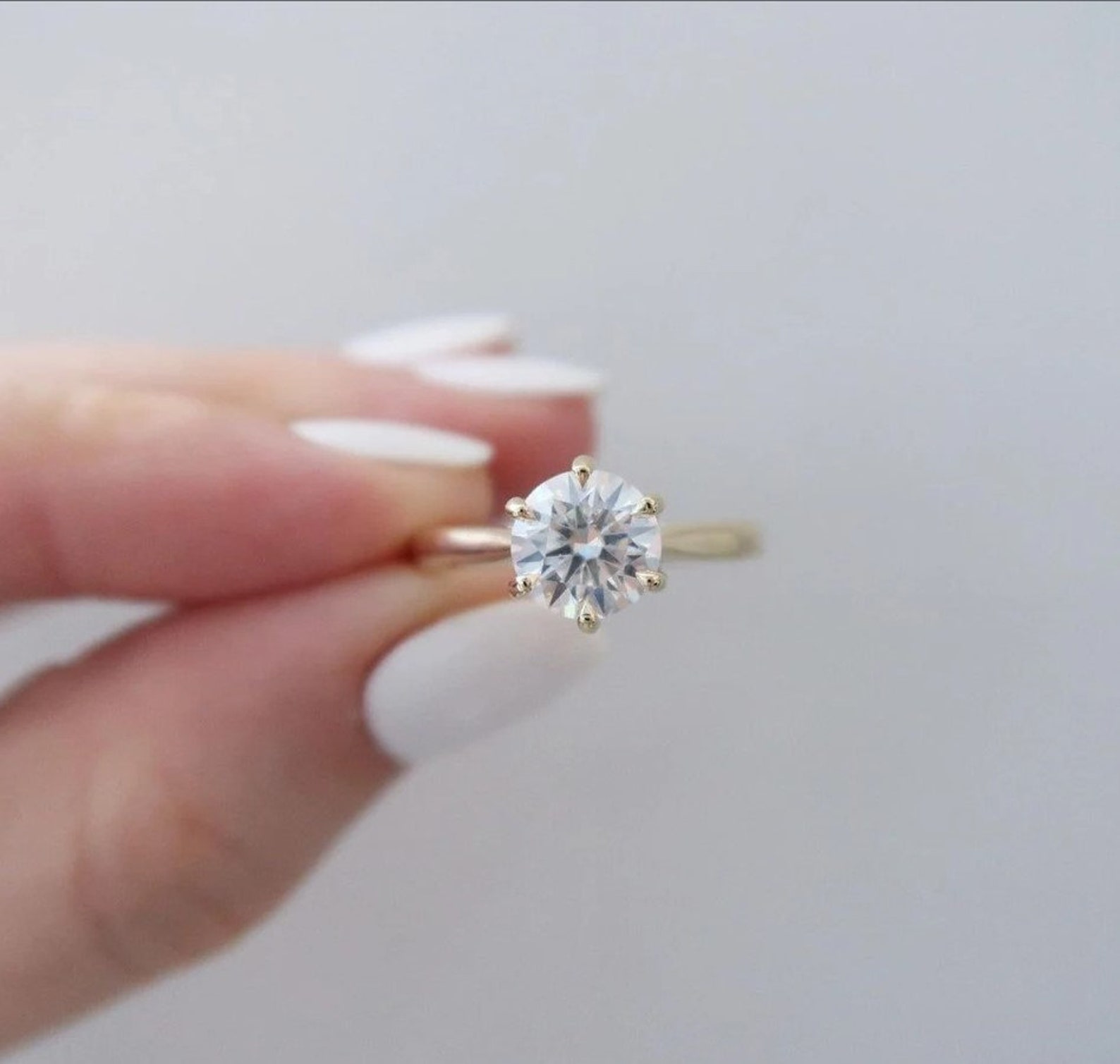 2.0CT Round Simulant Diamond 925 Starling Silver Wedding - Etsy