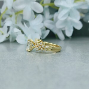 10x7mm Oval Perfectly Flush Engagement Ring Set / Oval Cut Simulated ...