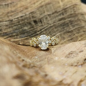 10x7mm Oval Perfectly Flush Engagement Ring Set / Oval Cut Simulated ...