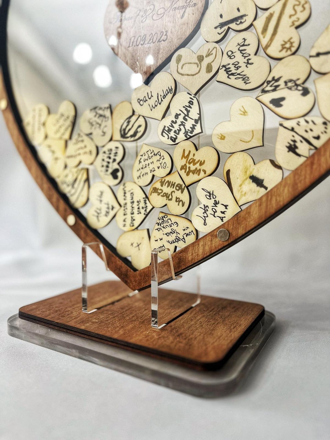 Wood and Acrylic Wishing Heart: Digital File With Elegant Wooden Box ...