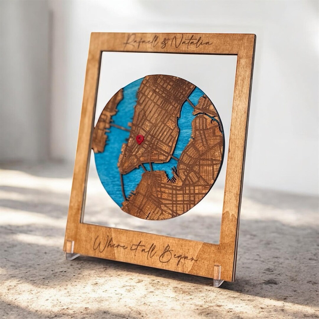Personalized Where It All Began Wooden City Map-custom Christmas Gift ...