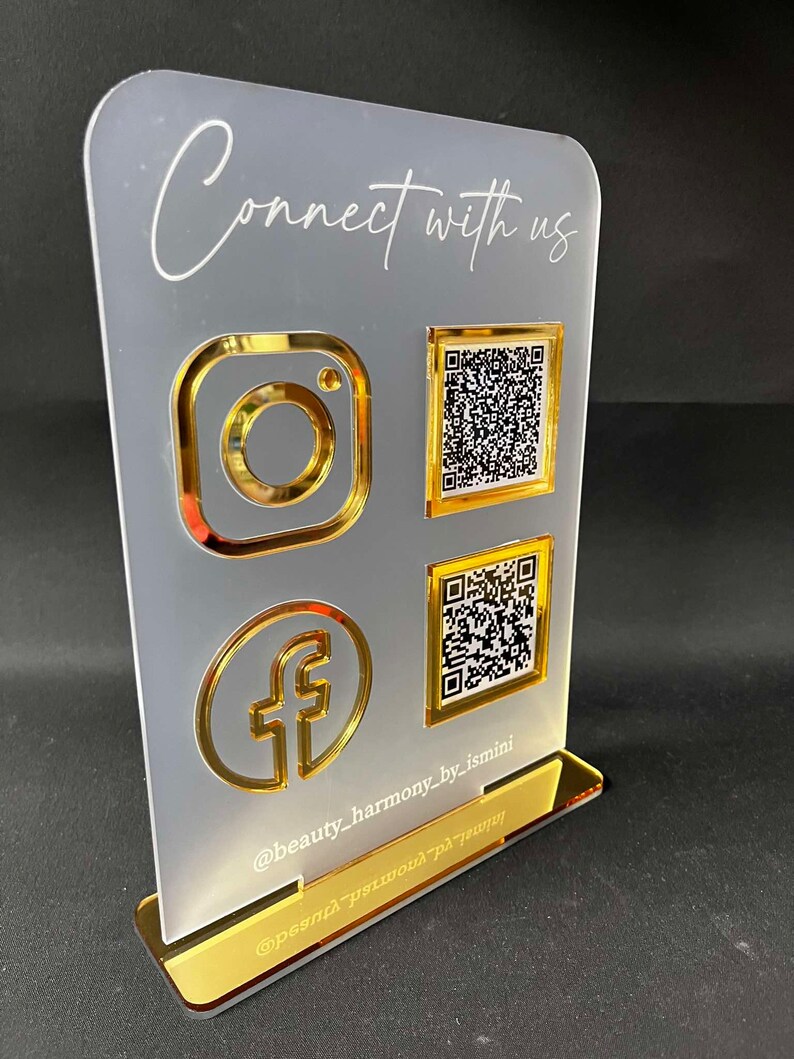 Custom Social Media QR Code Display Stand - Personalized Instagram ...