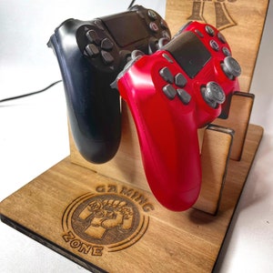 Laser-cut Wooden Controller and Headphone Stand - Gamer Design Option ...
