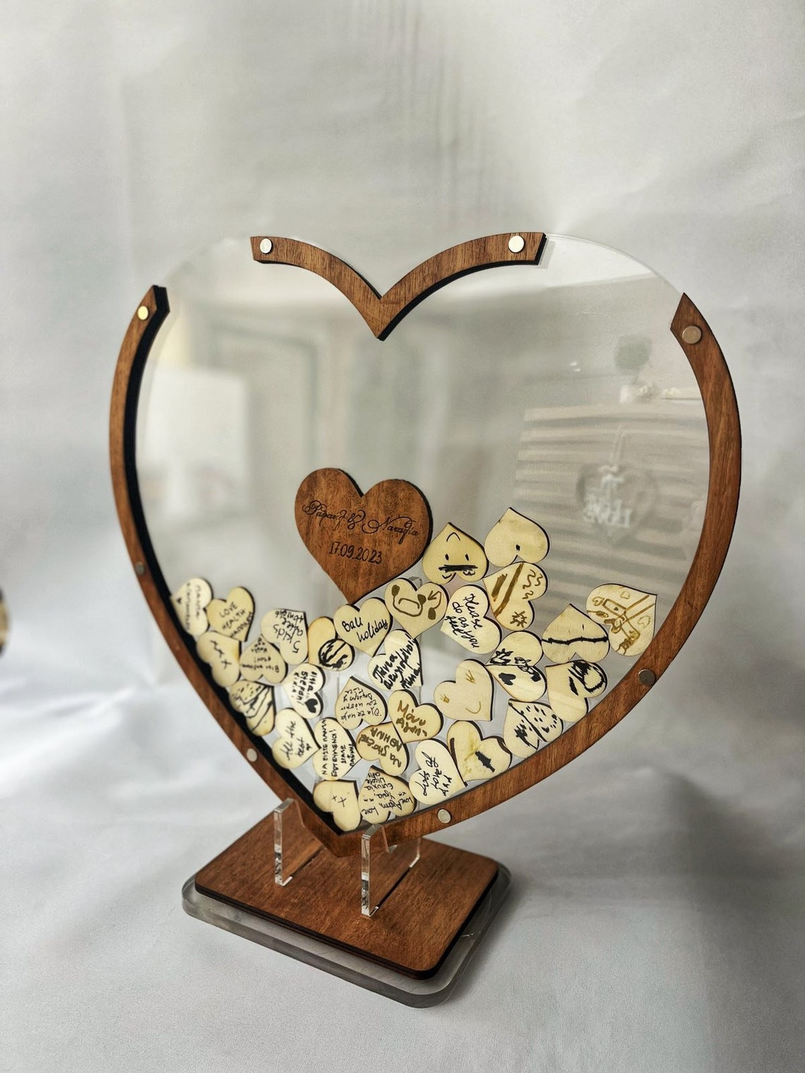 Wood and Acrylic Wishing Heart: Digital File With Elegant Wooden Box ...