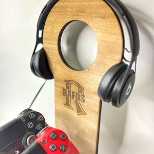 Laser-cut Wooden Controller and Headphone Stand - Gamer Design Option ...