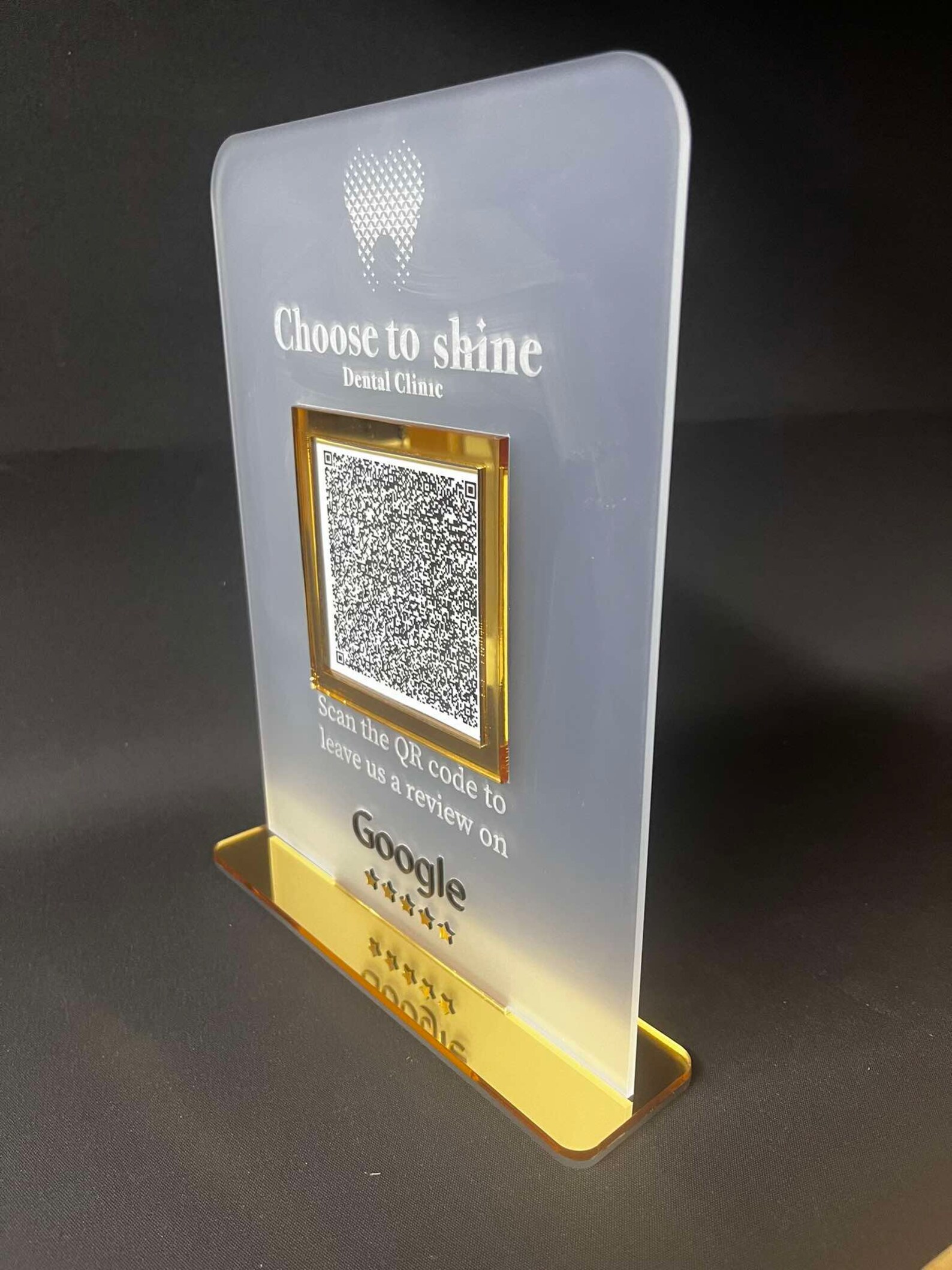 Custom Social Media QR Code Display Stand: Gold Accent Acrylic Sign - Etsy