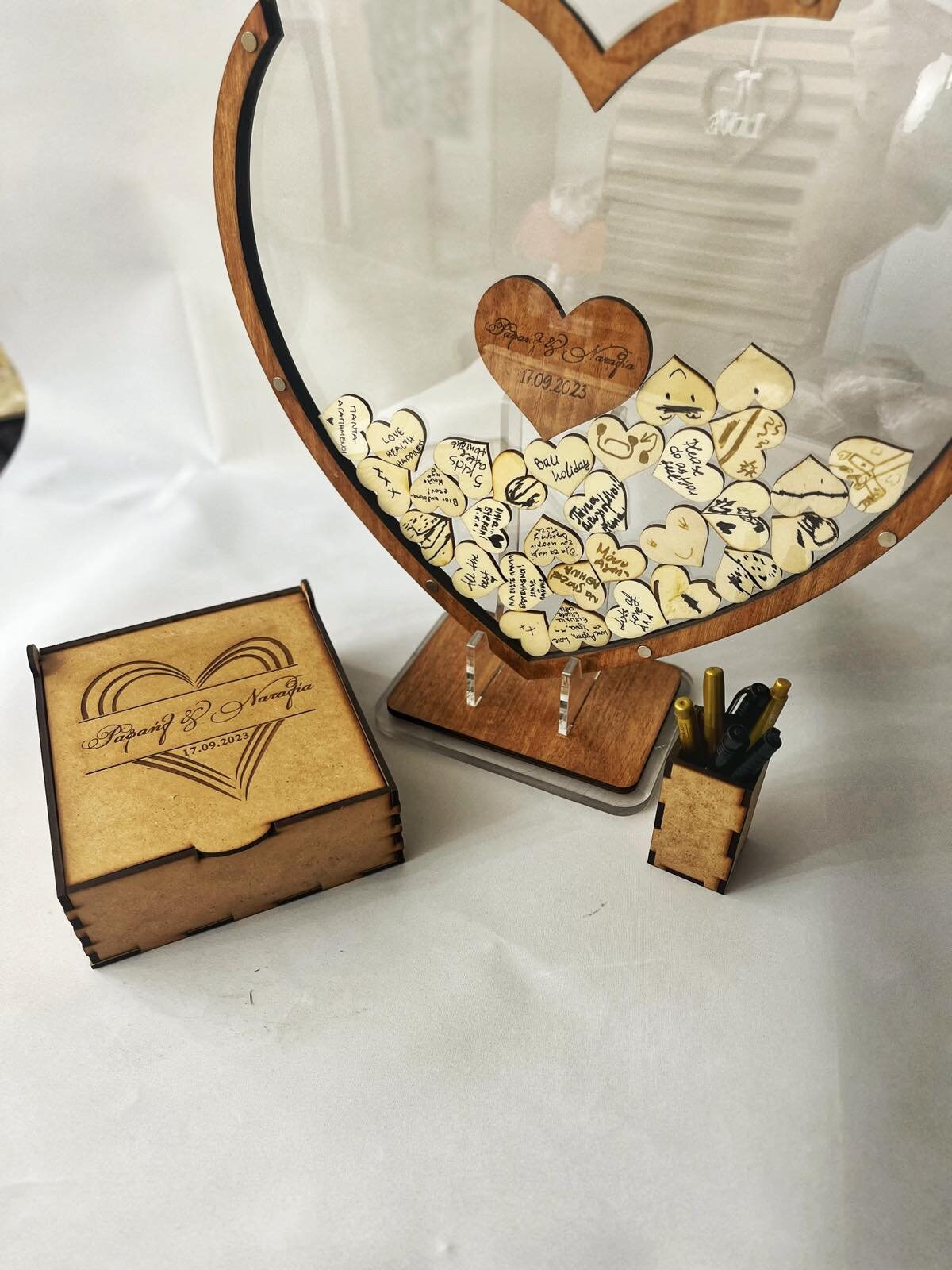 Wood and Acrylic Wishing Heart: Digital File With Elegant Wooden Box ...